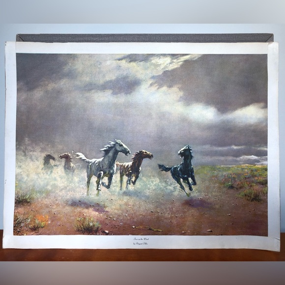 Vintage | Art | Vintage August Albo 962 Free As The Wind Equestrian Art ...